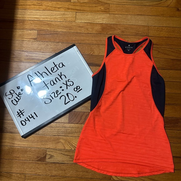 Athleta | Tops | Athleta Vibrant Orange And Black Tank 44 | Poshmark